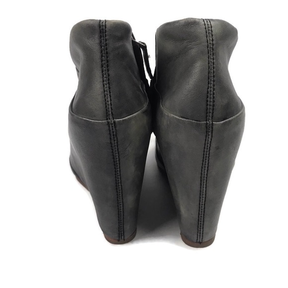 UGG | Shoes | Ugg Womens Grey Leather Wedge Booties | Poshmark
